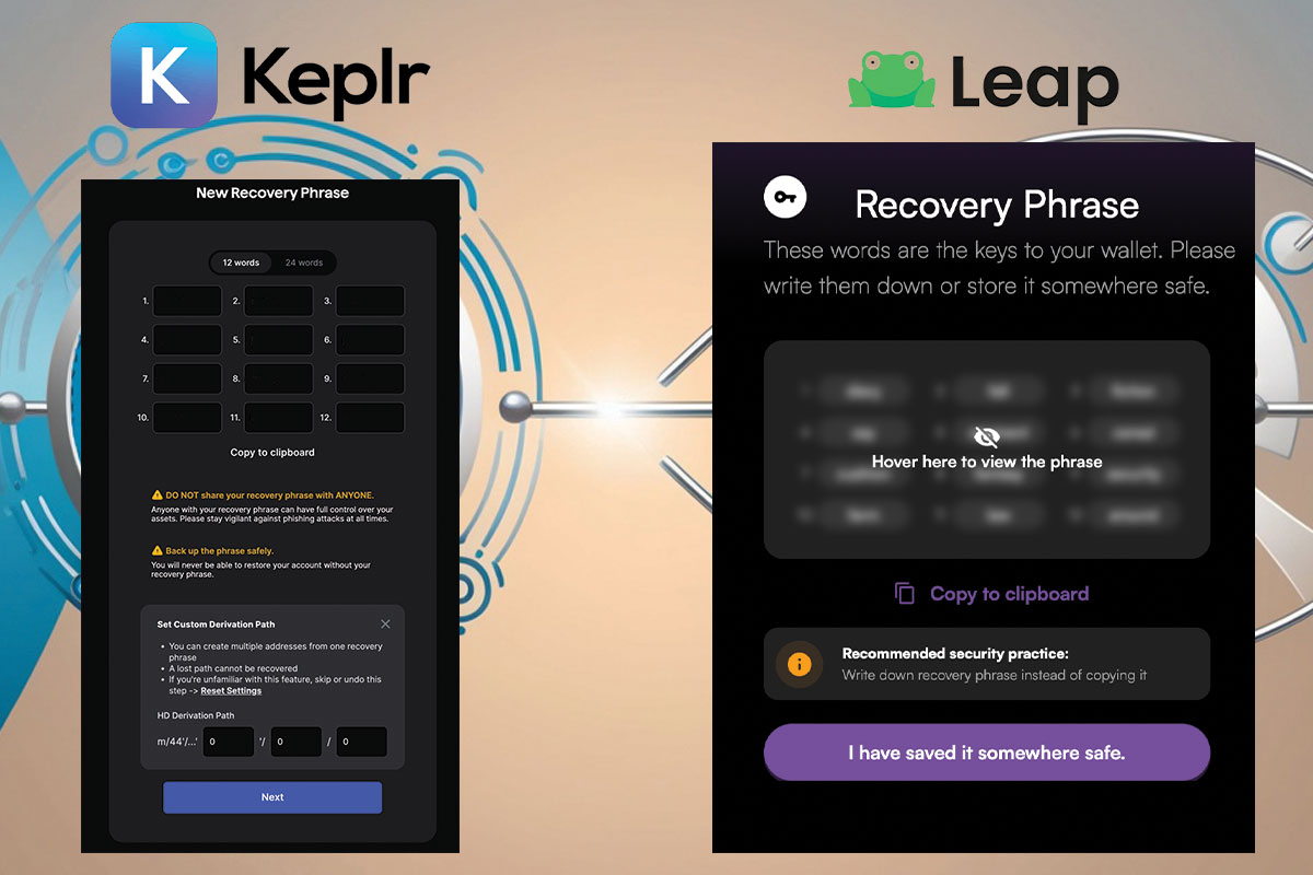 Importing Seed Phrase with Custom Derivation Path to Leap Wallet ...
